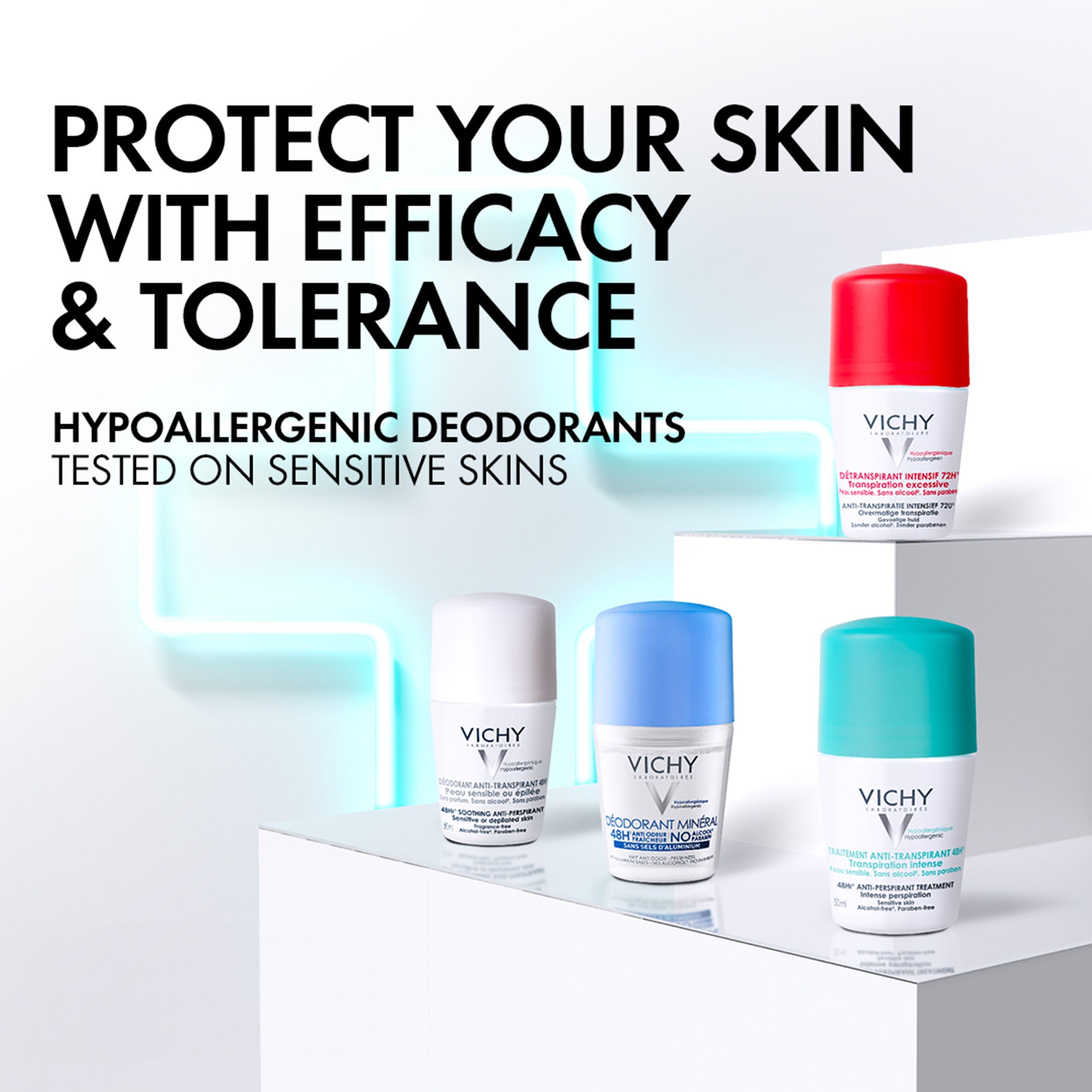 Vichy Deodorant 48Hr Intensive Anti-Perspirant Roll On For Sensitive ...
