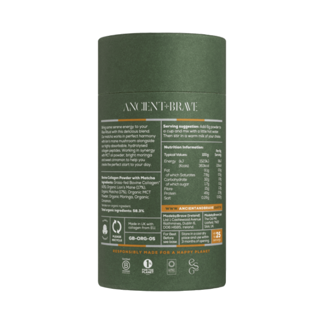 Ancient + Brave Matcha + Collagen Tub Buy Online Today | Face the Future