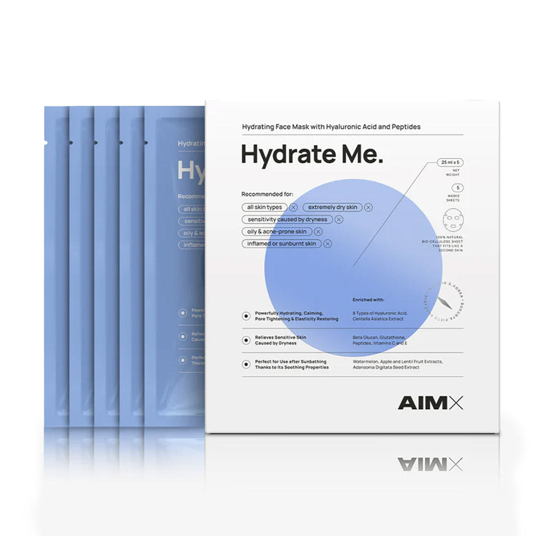 AimX Moisturising sheet mask with peptides "Hydrate Me" 5 sheets x 25ml ...