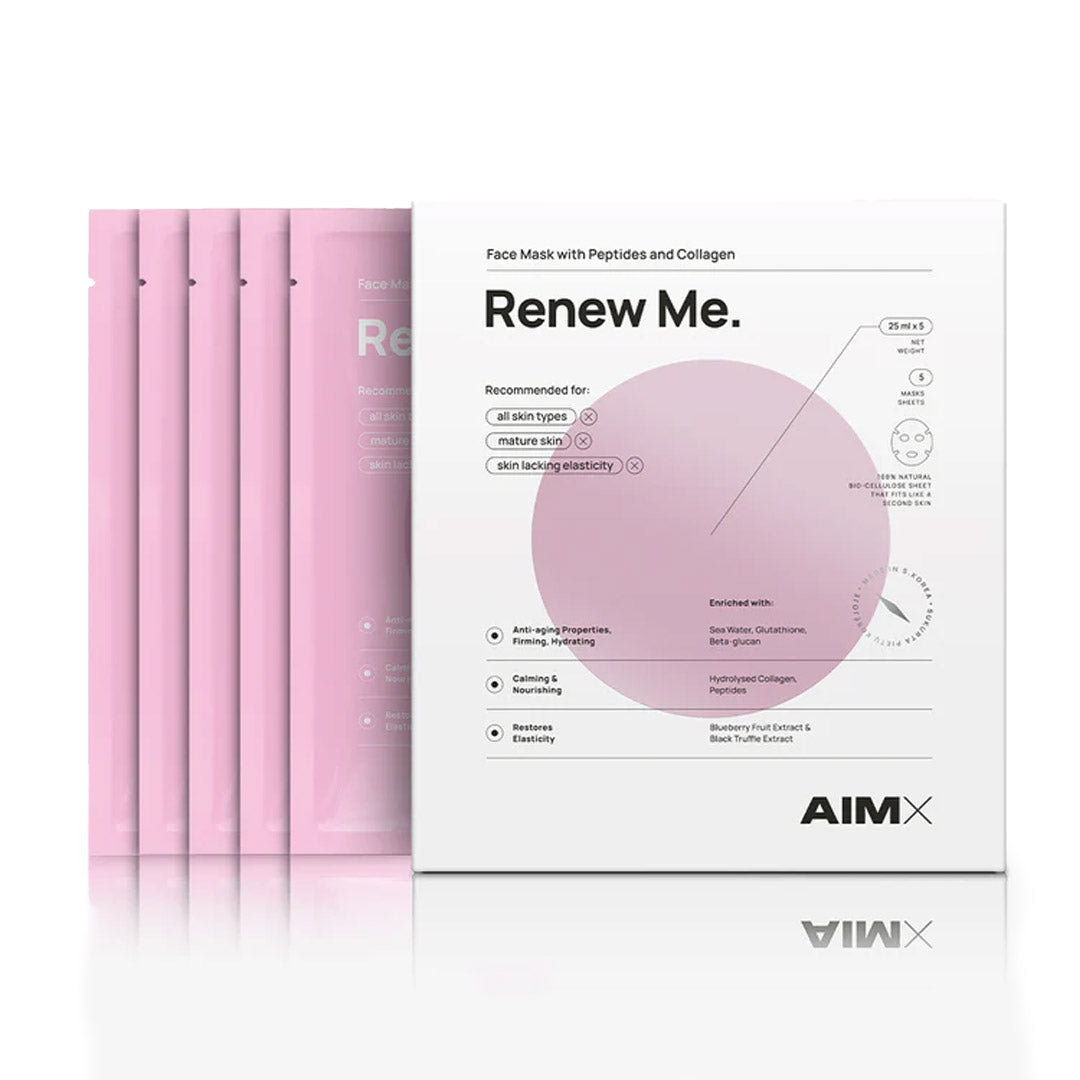AimX Sheet mask with peptides and collagen "Renew Me" 5 sheets x 25ml ...