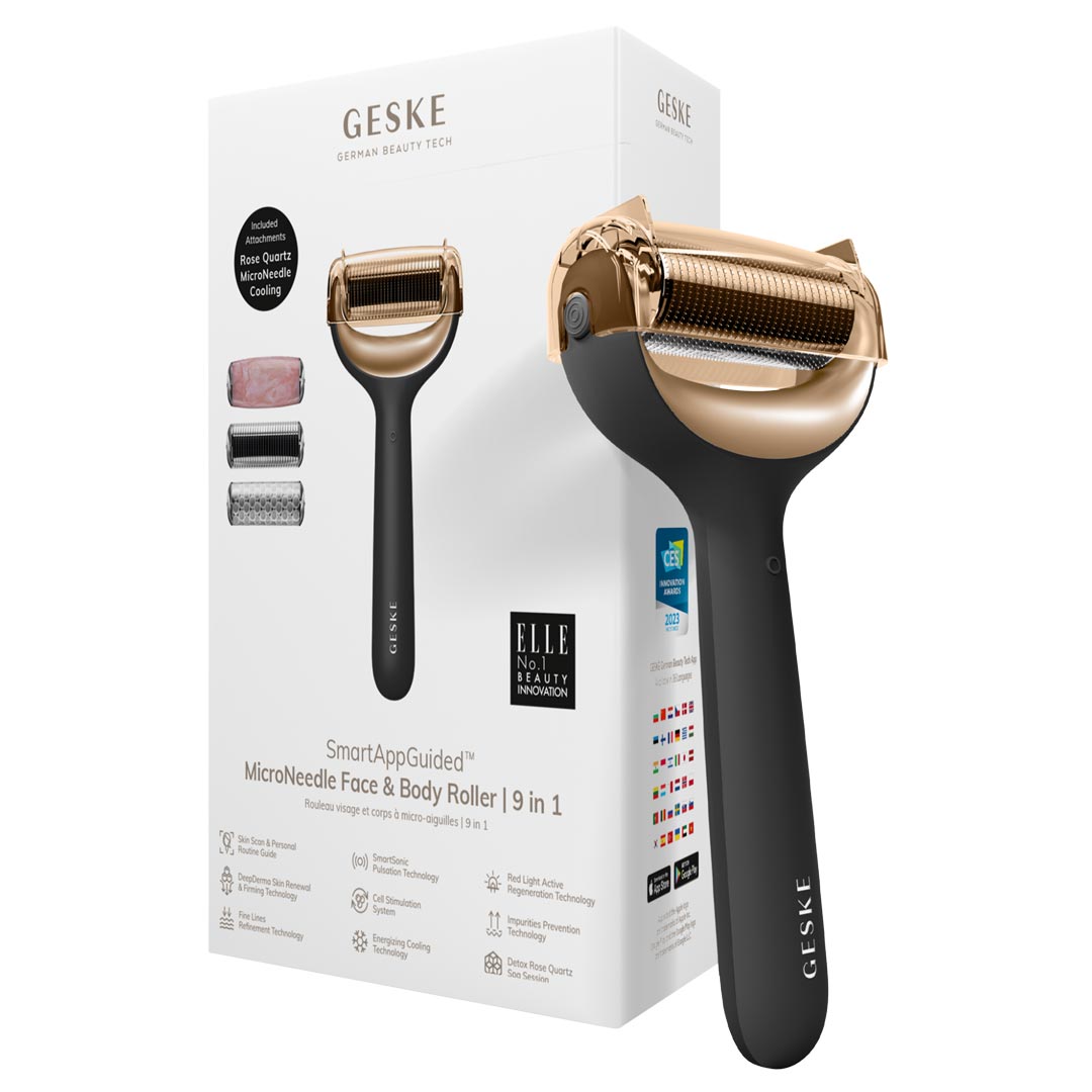GESKE MicroNeedle Face & Body Roller | 9 in 1 | Face the Future
