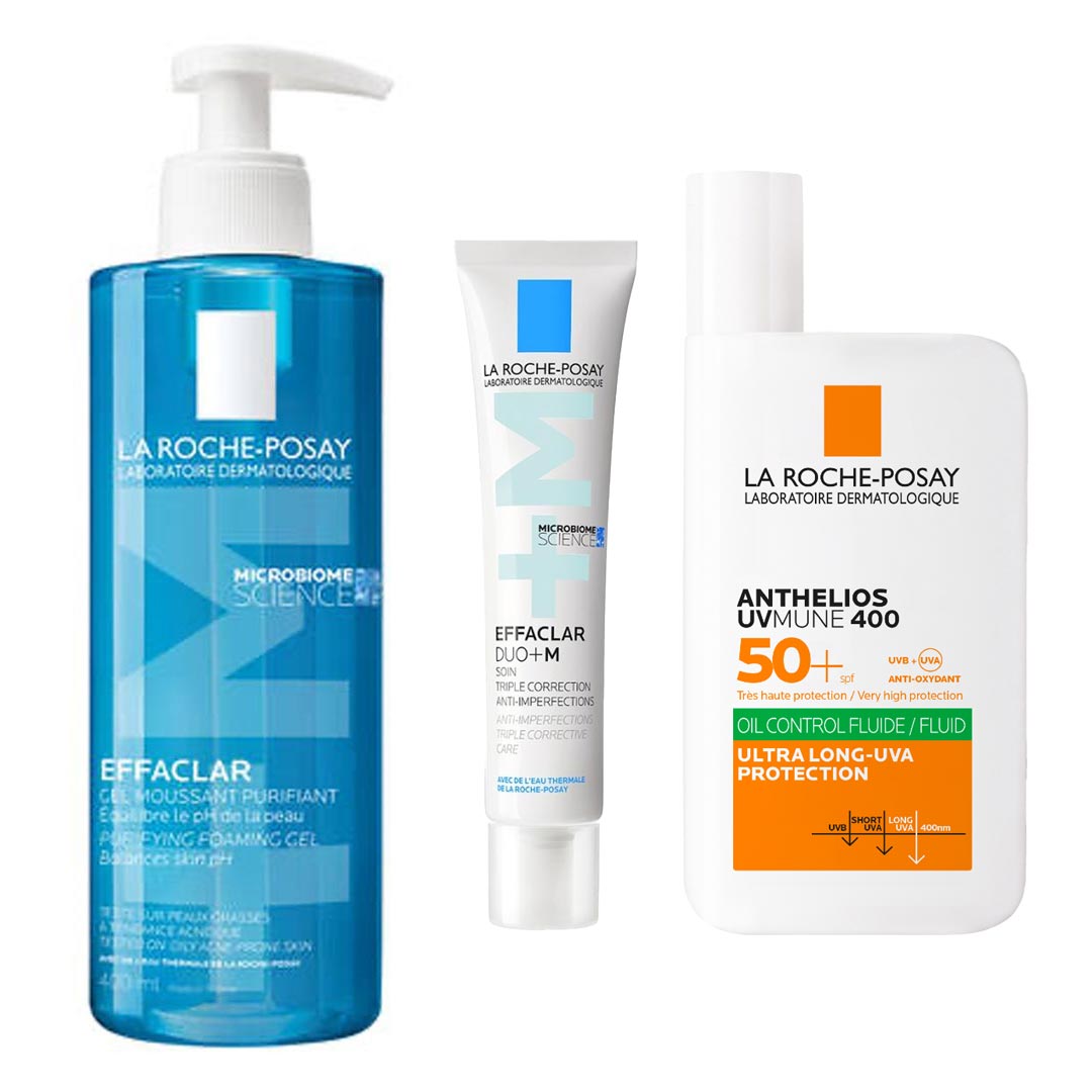 La Roche-Posay Breakout-Fighting Set- Medium Strength: Effaclar Cleans ...