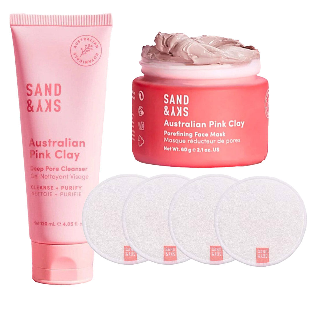 Sand & Sky Australian Pink Clay Deep Pore Refining Trio | Face the Future