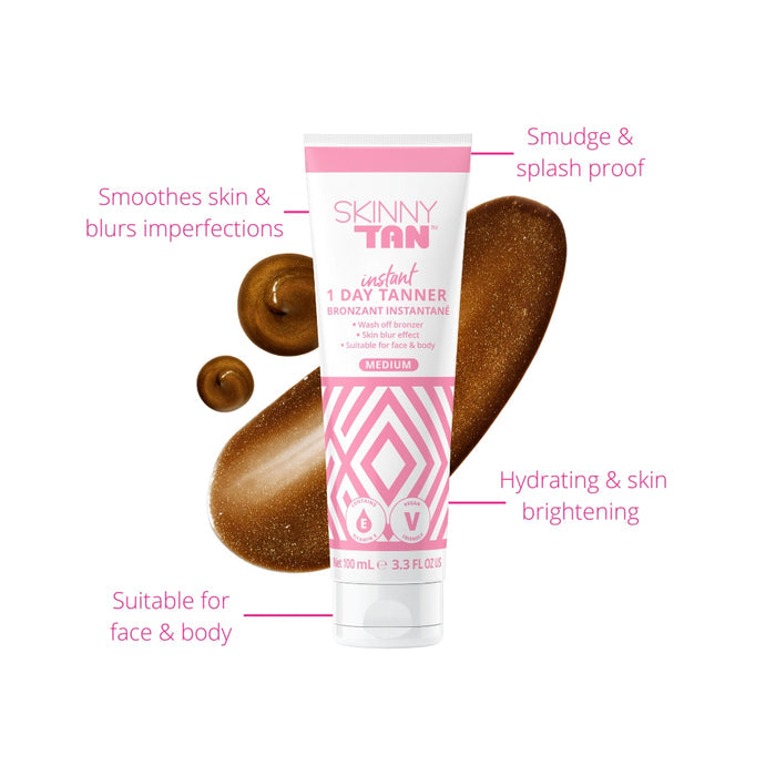 1 Day Instant Tanner 100ml | Skinny Tan UK | Face the Future