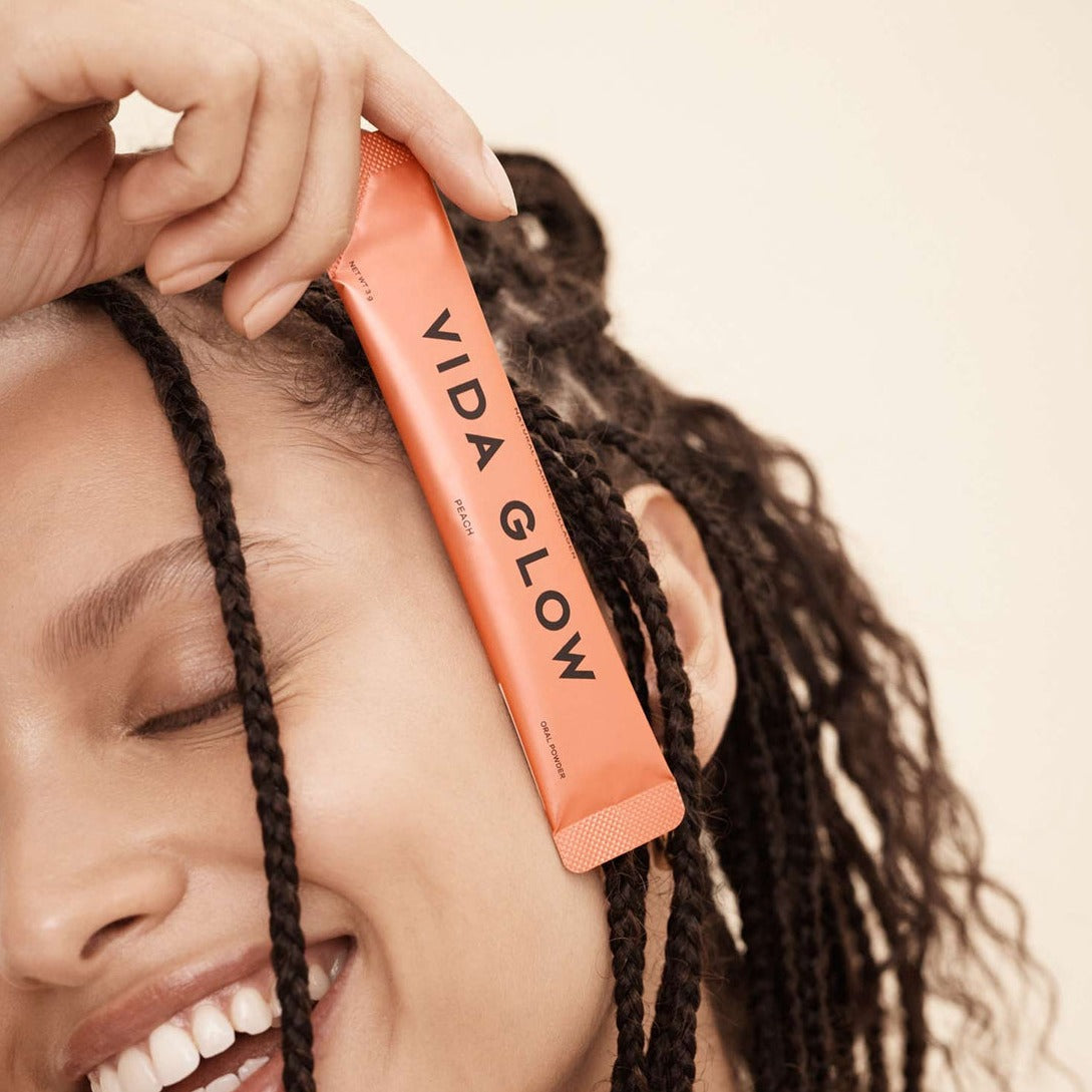 Vida Glow Natural Marine Collagen Sachets - Peach | Face the Future